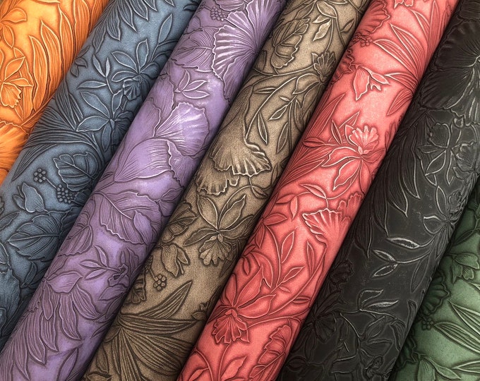 Floral Embossed Faux Leather for Bags, Garments, and Upholstery - Etsy