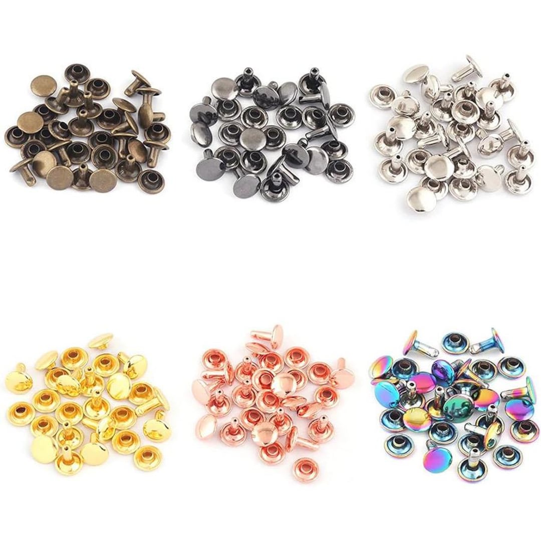 100 Sets of Double Caps Rivets, 8mm Metal Rivets for Bags, Jackets ...