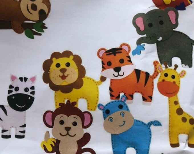 Wild Animals Felt Craft Kit, Craft Activities for Children, Handmade ...