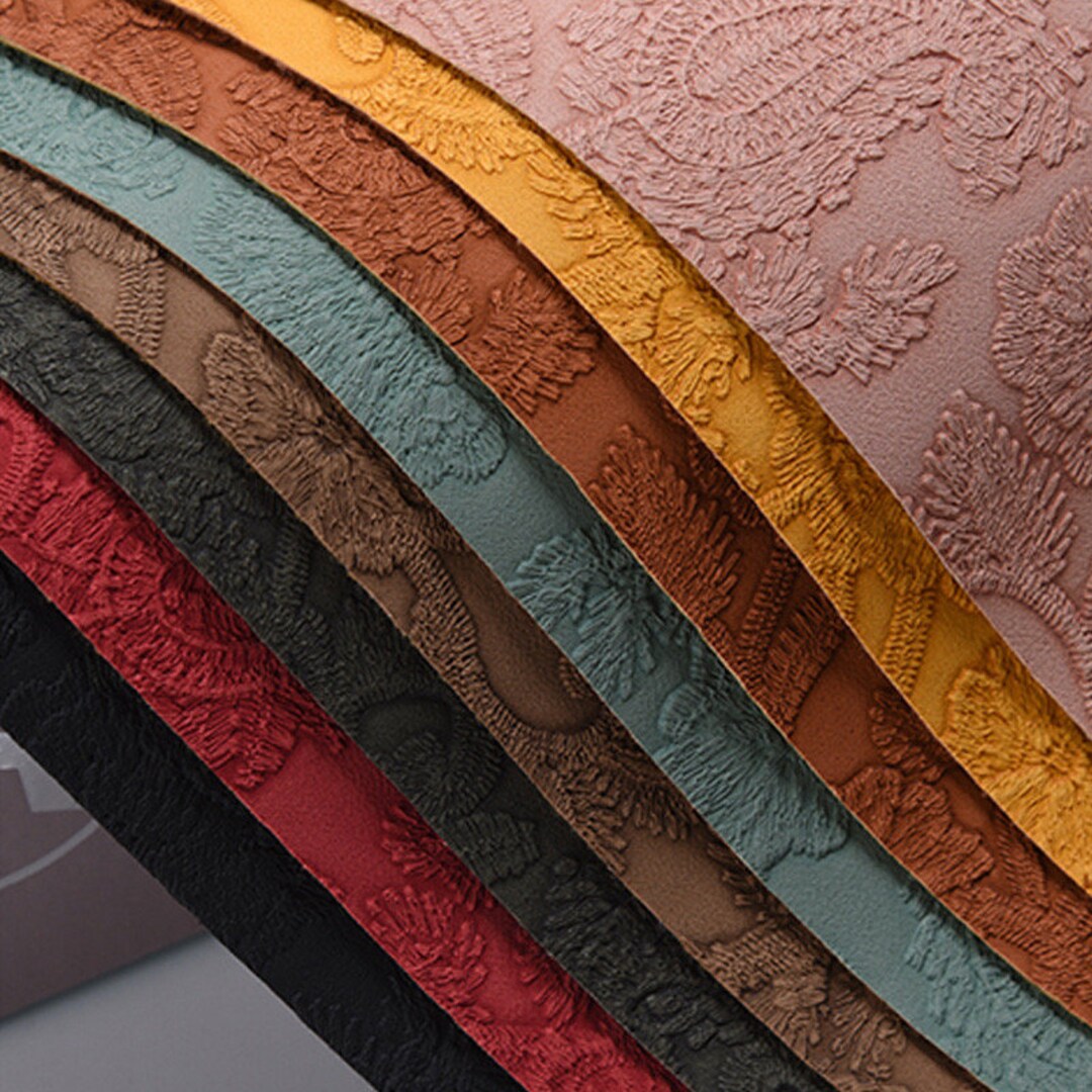 Vintage Lace Pattern Embossed Faux Leather, Retro Style Synthetic ...