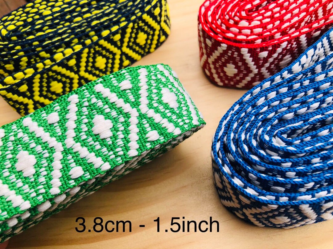 3m Rolls of Patterned Webbing, 3.8cm/1.5 Inch Strapping for Tote Bags ...