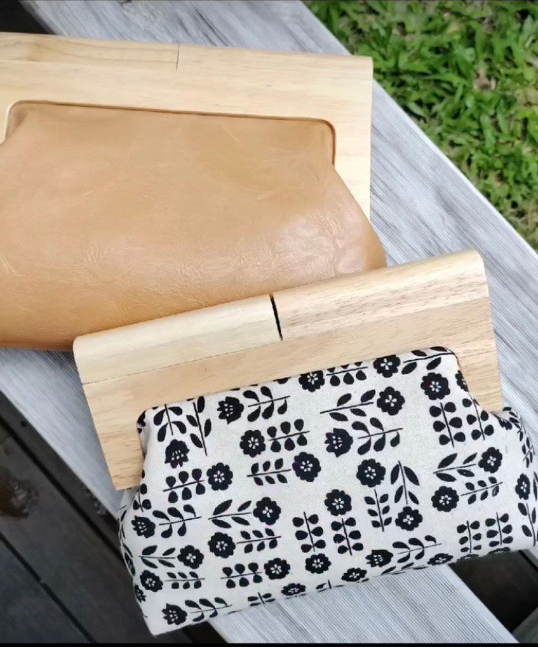 Flat Top Square Wooden Clutch Frames, Kiss Lock Frames, Timber Clutch ...