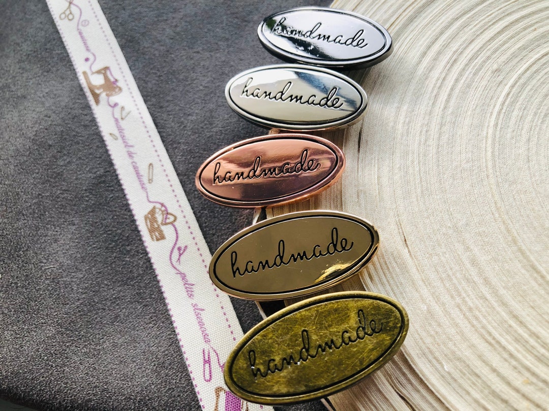 Metal Handmade Labels for Handmade Bags, Clothes, Leather, Knitting ...