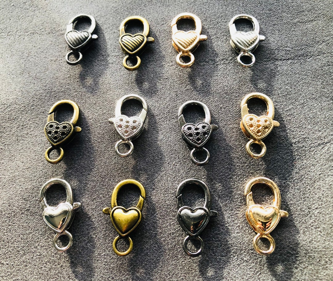 Mini Vintage Look Clasps, Love Heart Shape Swivel Hooks for Wristlets ...