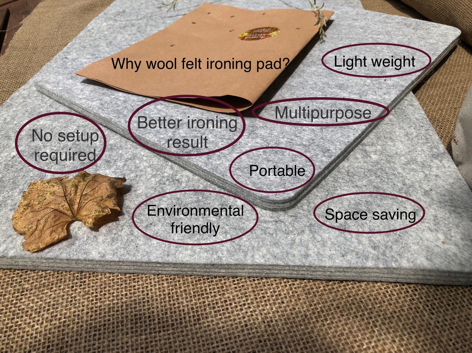 Premium Wool Felt Ironing Pad, 100% New Zealand Merino Wool, Pressing ...