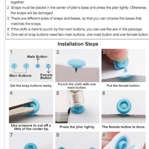 Snap Buttons Tool Kits, Plastic Snap Buttons - Etsy
