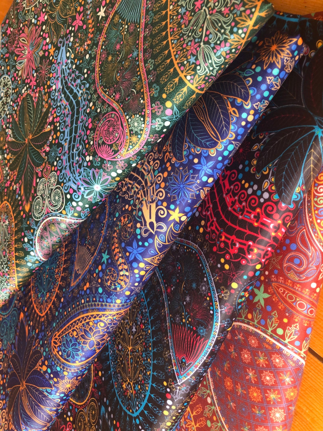 1m of PVC Printed Waterproof Canvas for Bags, Home Decor, Outdoor Wear ...