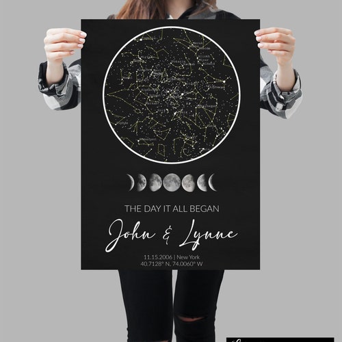 Digital Custom Star Map Personalized Anniversary Gift Night - Etsy