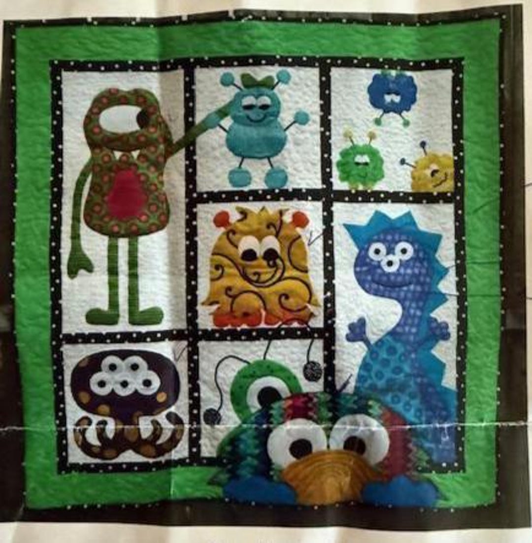Monster Madness Baby Quilt – 40x40 Handmade Fun for Little Ones - Etsy