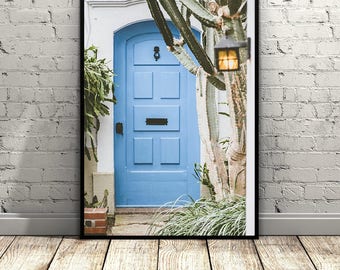 Blue door print | Etsy