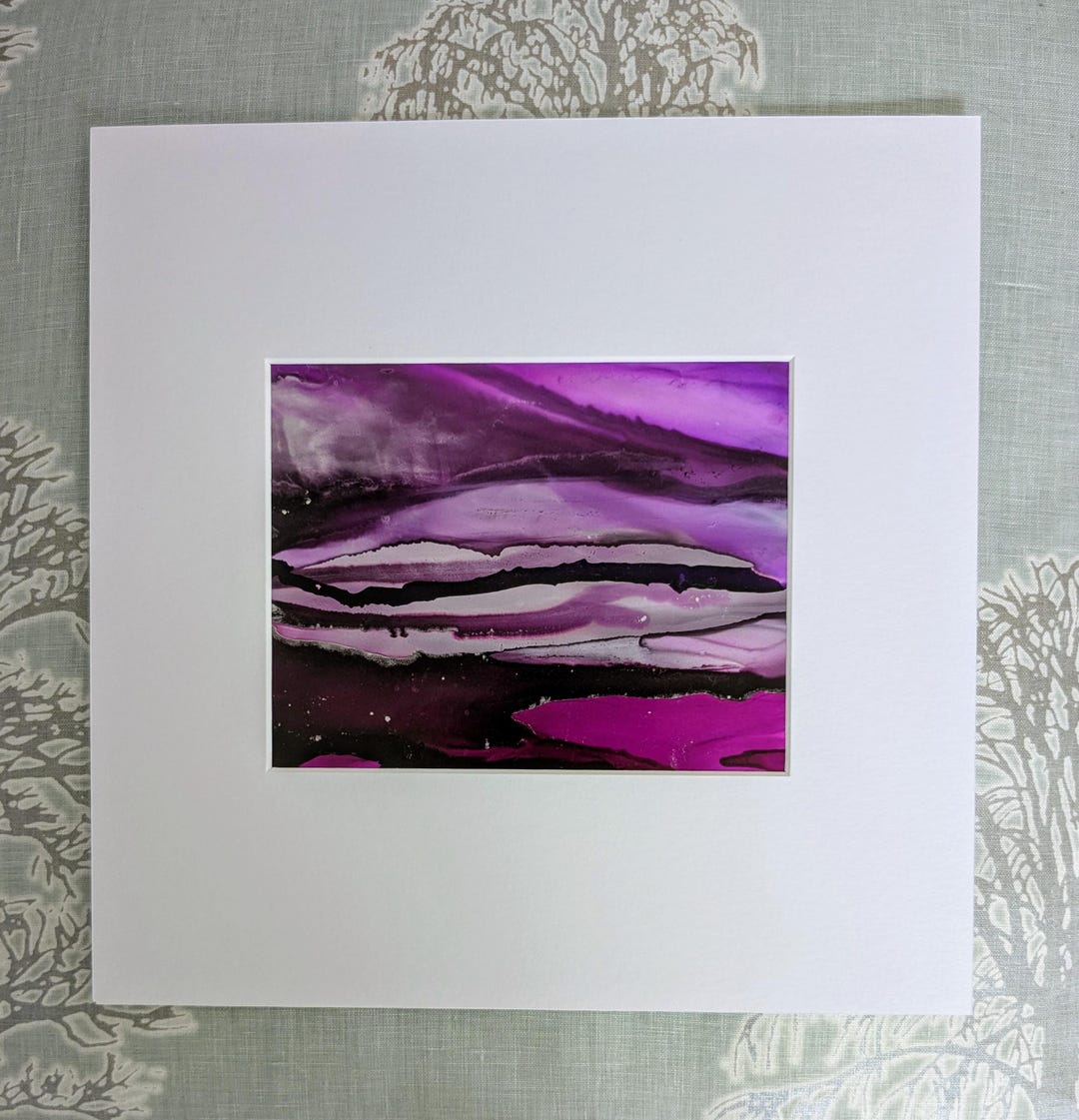 Original Alcohol Ink Purple Landscape Painting: Fantasy Planet Art - Etsy