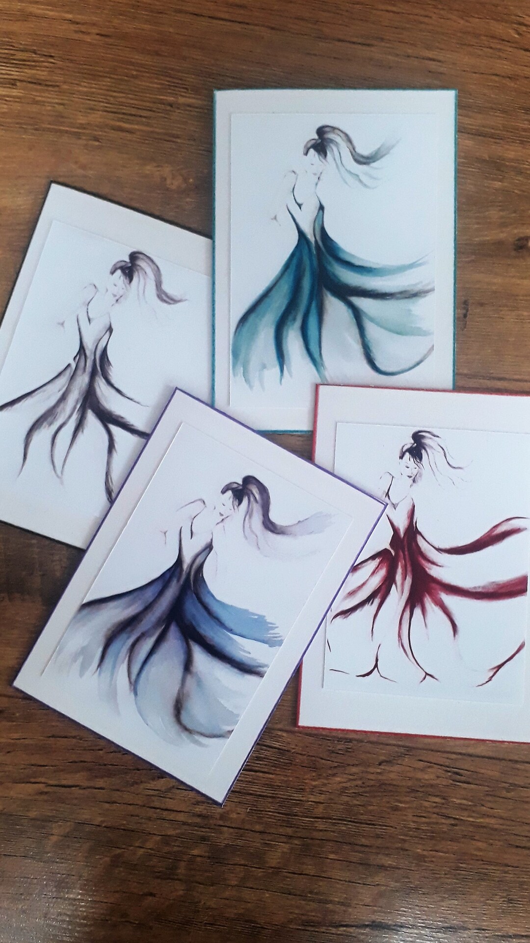 Poppy Dancer Card: Handmade Watercolor Art Greeting Card - Etsy