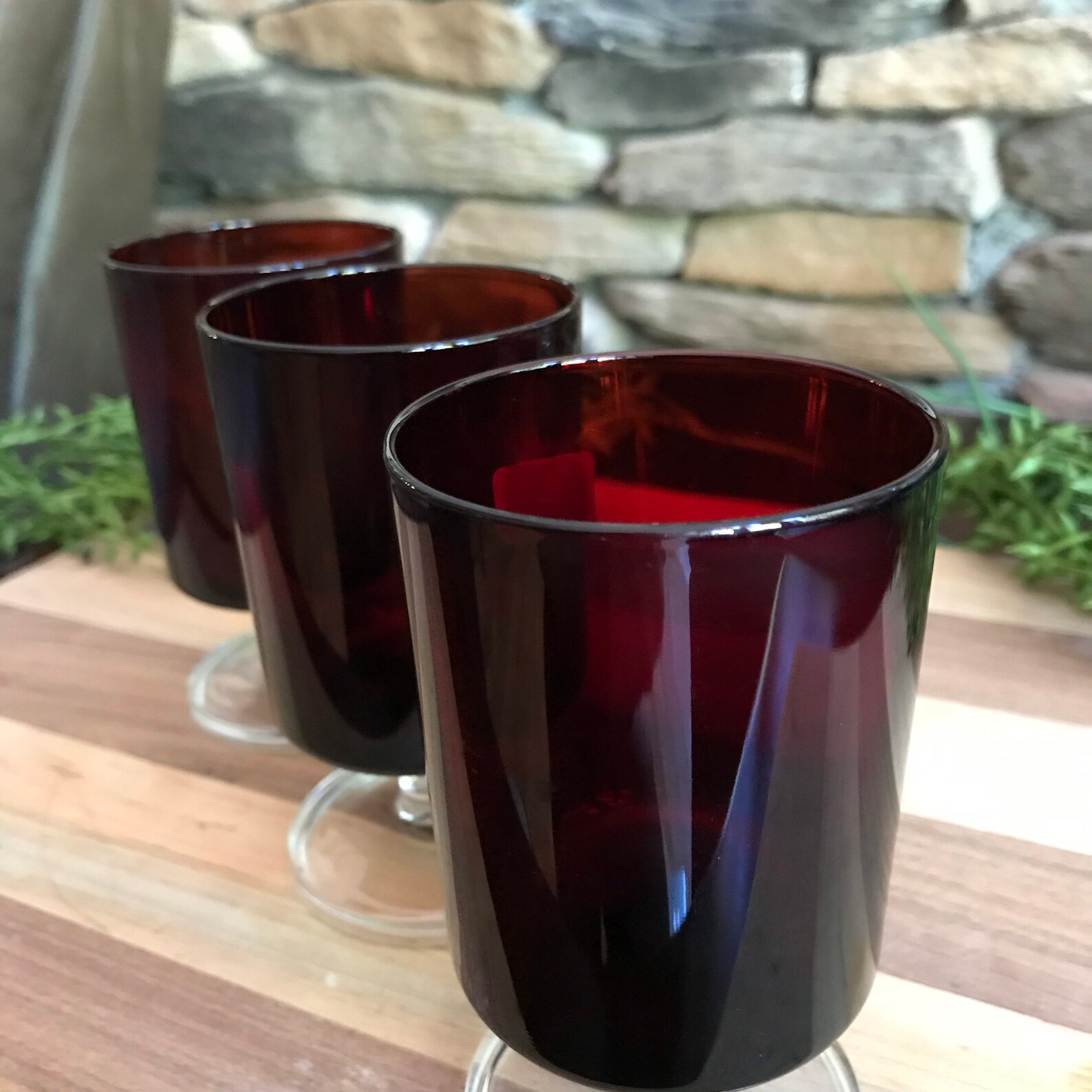 Ruby Red Luminarc Wine Glasses | Verrerie D’arques - Etsy