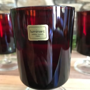Ruby Red Luminarc Wine Glasses | Verrerie D’arques - Etsy