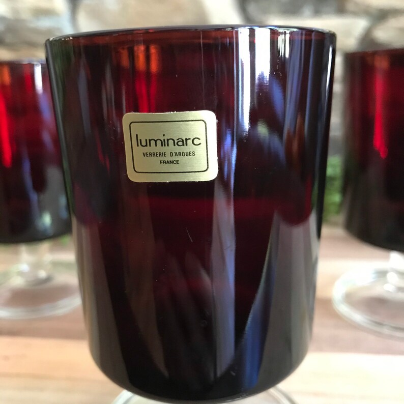 Ruby Red Luminarc Wine Glasses | Verrerie D’arques - Etsy