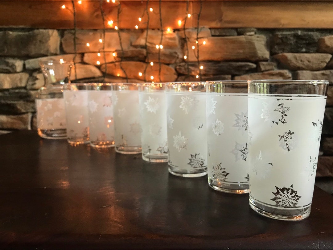 MCM Atomic Snowflake Pitcher Set W 10 Tumblers | Federal Glass | Winter ...