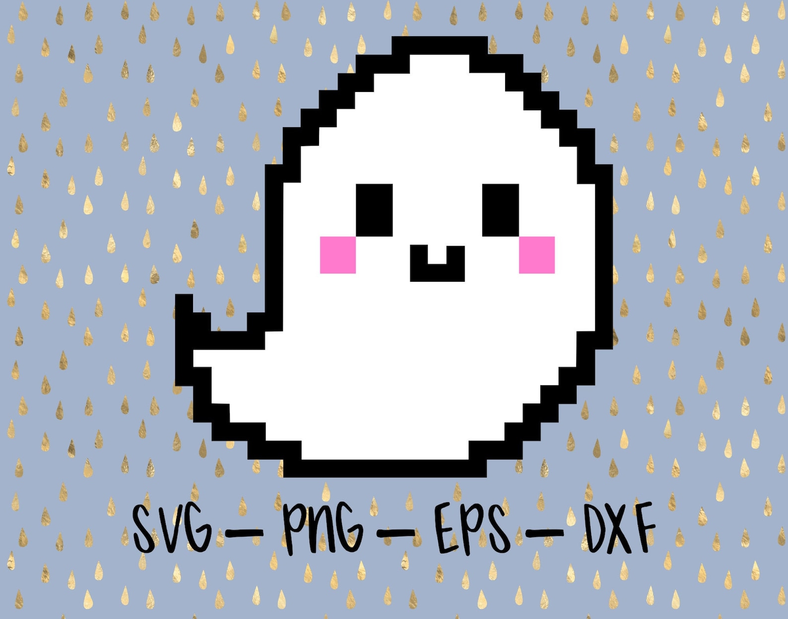 Cute Pixel Ghost SVG - Cute Ghost Clipart, Kawaii Halloween Svg ...