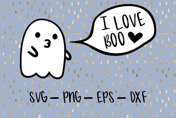 I Love Boo SVG Cute Ghost Clipart Kawaii Halloween Svg - Etsy
