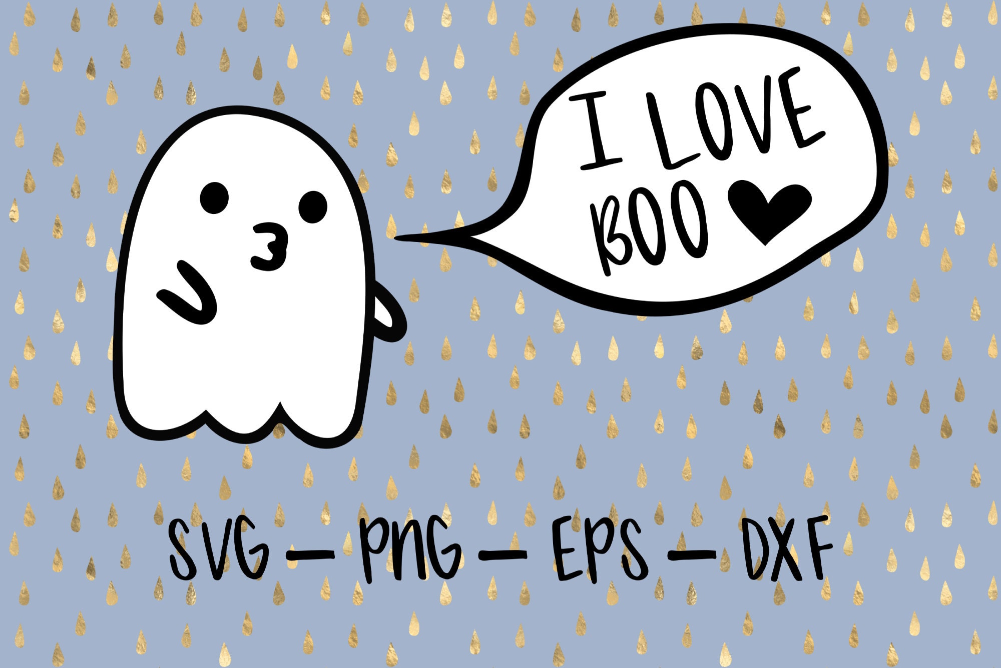 I Love Boo SVG - Cute Ghost Clipart, Kawaii Halloween Svg, Digital ...