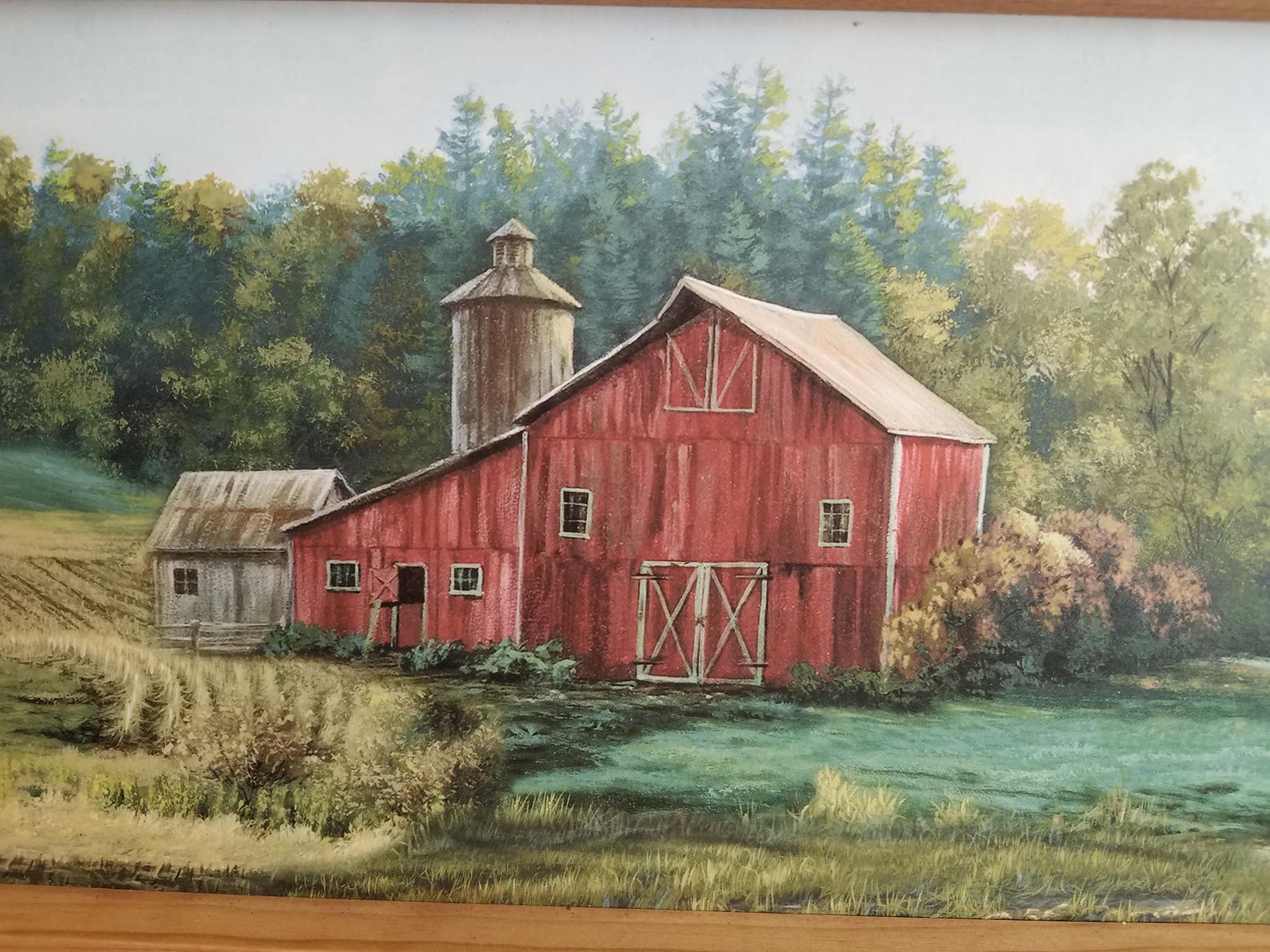 Old Fashioned Style Farm With Barn and Silo | Etsy