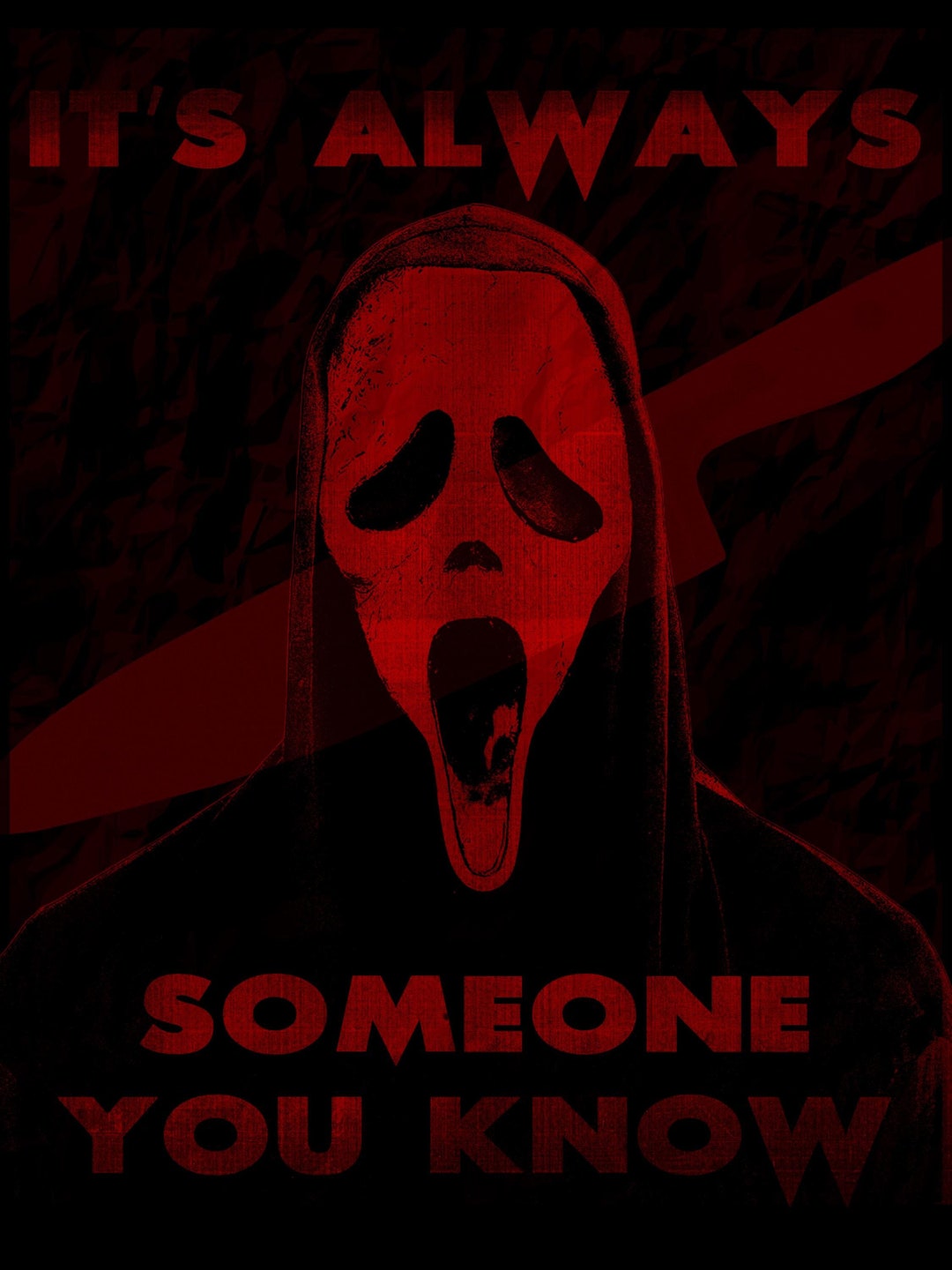 Scream Movie Poster Digital Download, Red Knife Style - Etsy