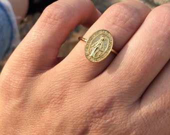 Virgin mary ring | Etsy