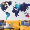 Wall Decal World Map Modern Wall Decor Large Wall Sticker Map of World ...