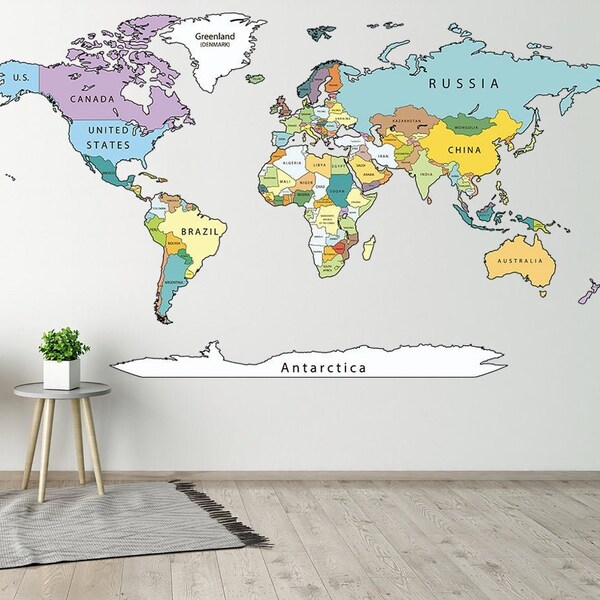 Map With Countries - Etsy