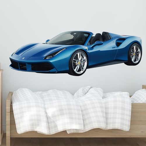 Ferrari Wall Decal Car Wall Decal Supercar Decal Playroom Wall | Etsy