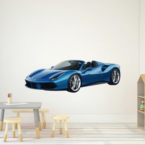 Ferrari Wall Decal Car Wall Decal Supercar Decal Playroom Wall Decor ...