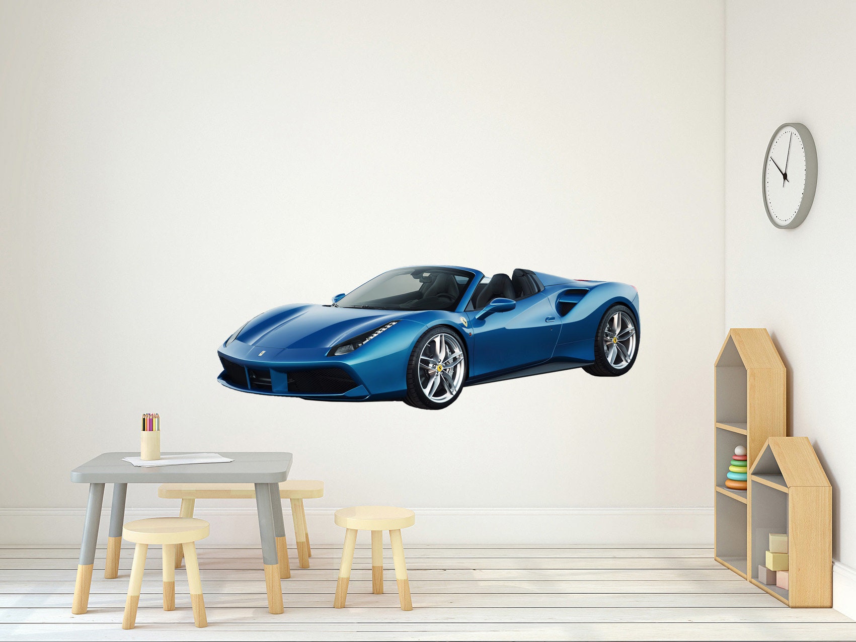 Ferrari Wall Decal Car Wall Decal Supercar Decal Playroom Wall Decor ...