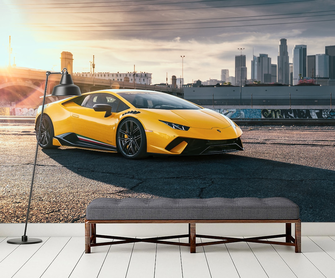 Wall Mural Super Sportscar Lamborghini Peel and Stick Wallpaper Car ...