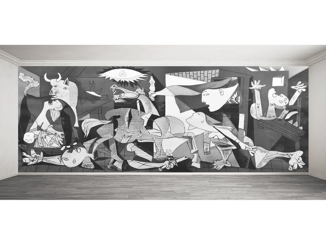 Guernica Print Picasso Wallpaper Panoramic Wallpaper Bedroom | Etsy