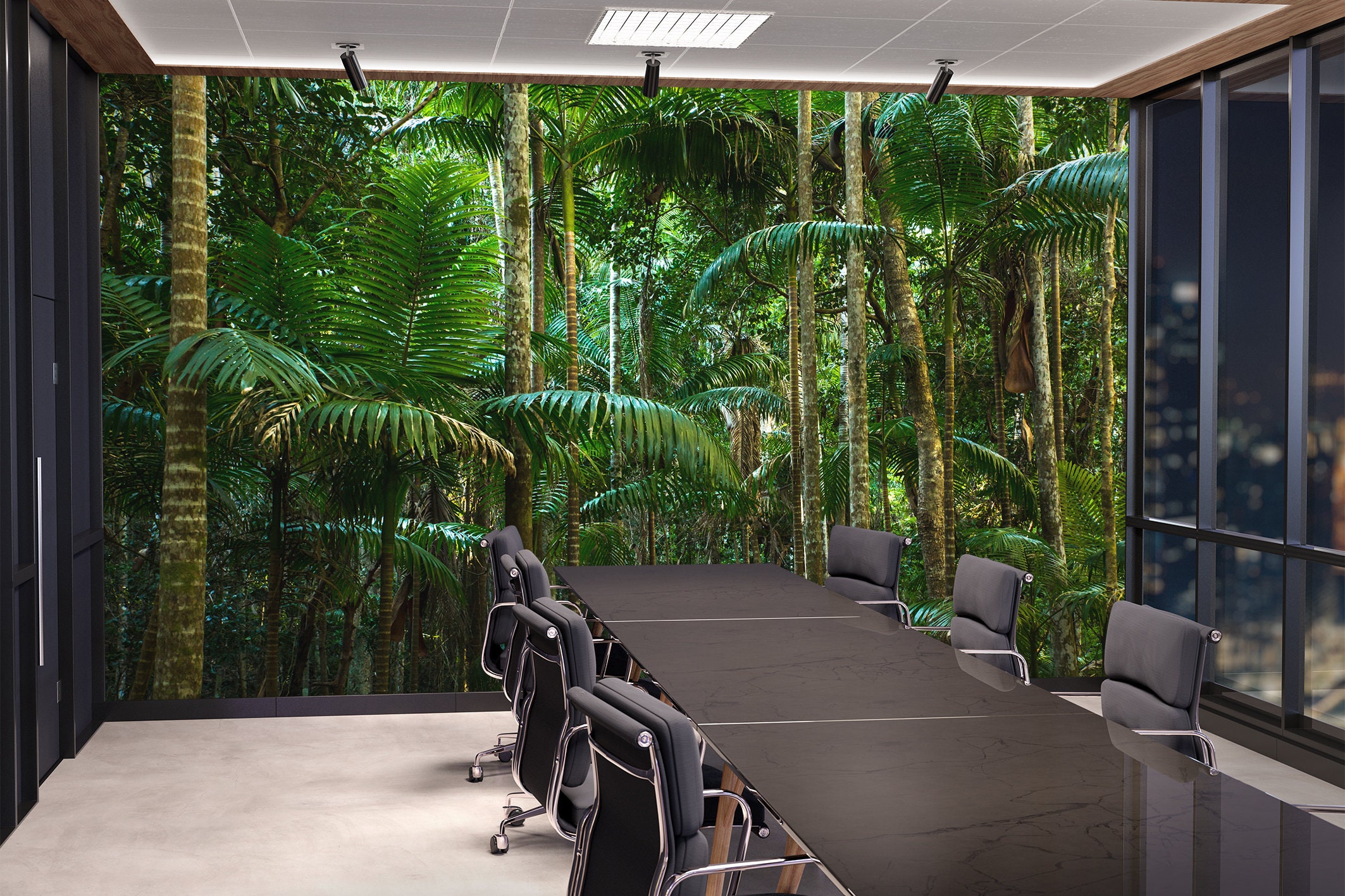 Rainforest Trees Wall Mural Peel and Stick Tropical Forest Wallpaper ...