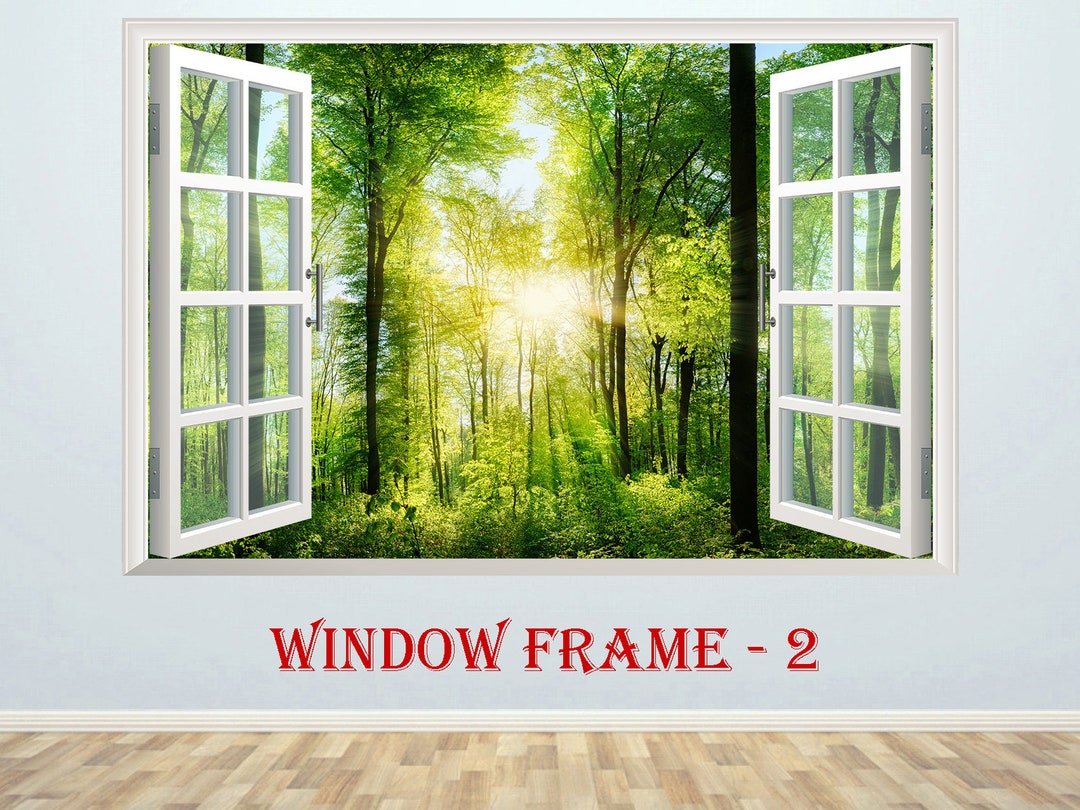 Wall Sticker Forest 3D Window View Forest Wall Decor Window - Etsy