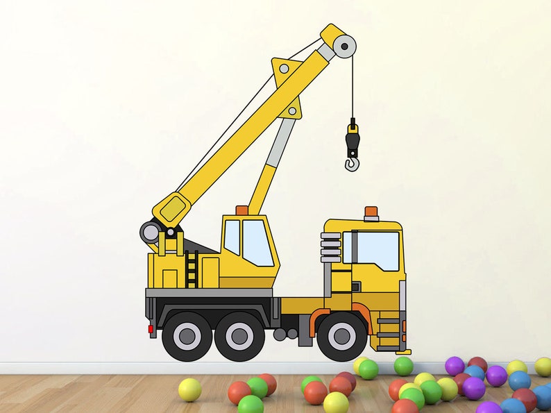 Auto Crane Sticker Construction Crane Wall Decal Kids Room - Etsy