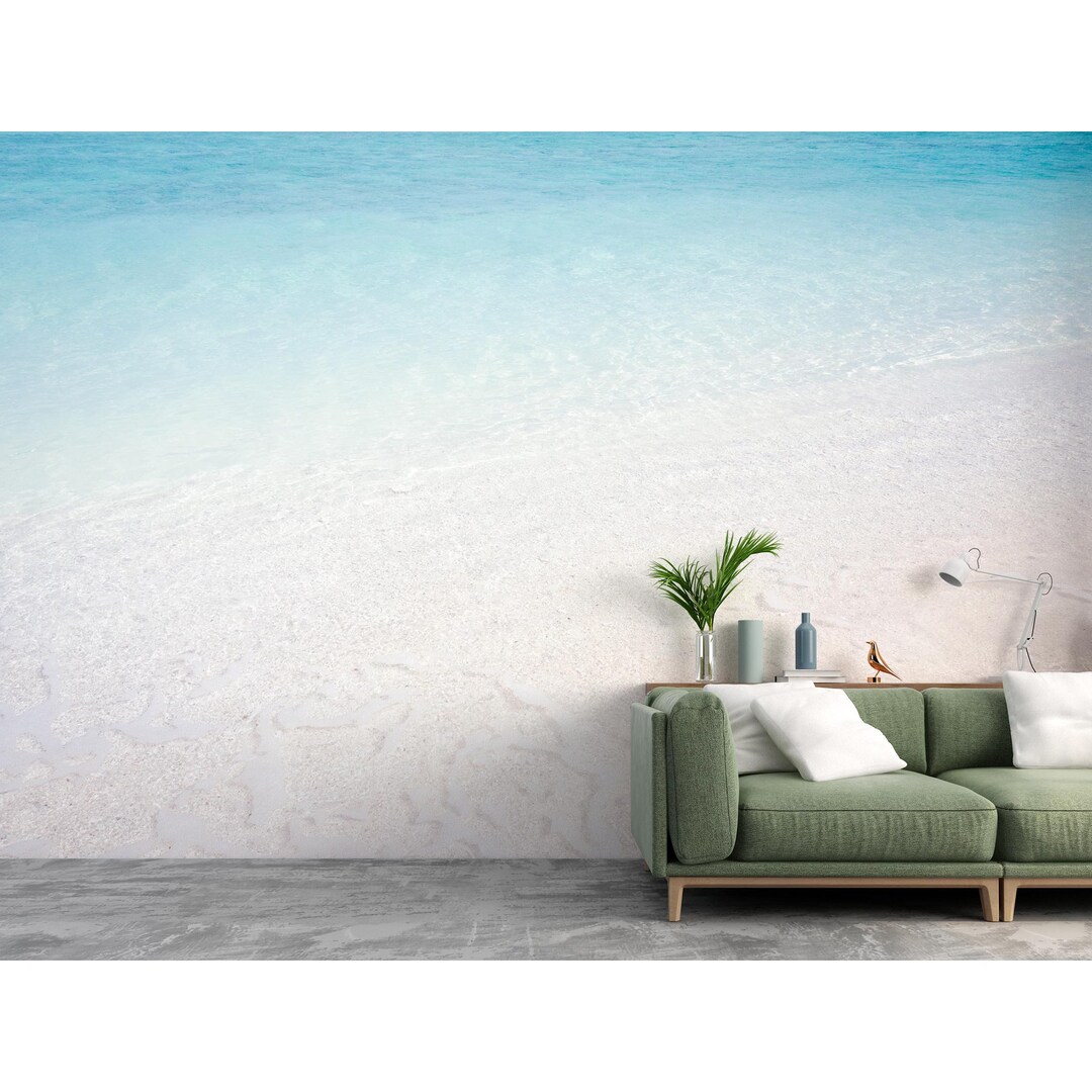 Beach Wallpaper Ocean Sandy Shore Mural Relaxing Coastal Vibe Wallpaper ...