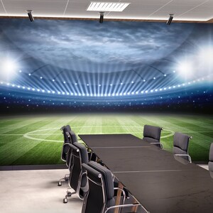 Football Stadium Wall Mural Soccer Field Wallpaper Peel and Stick ...