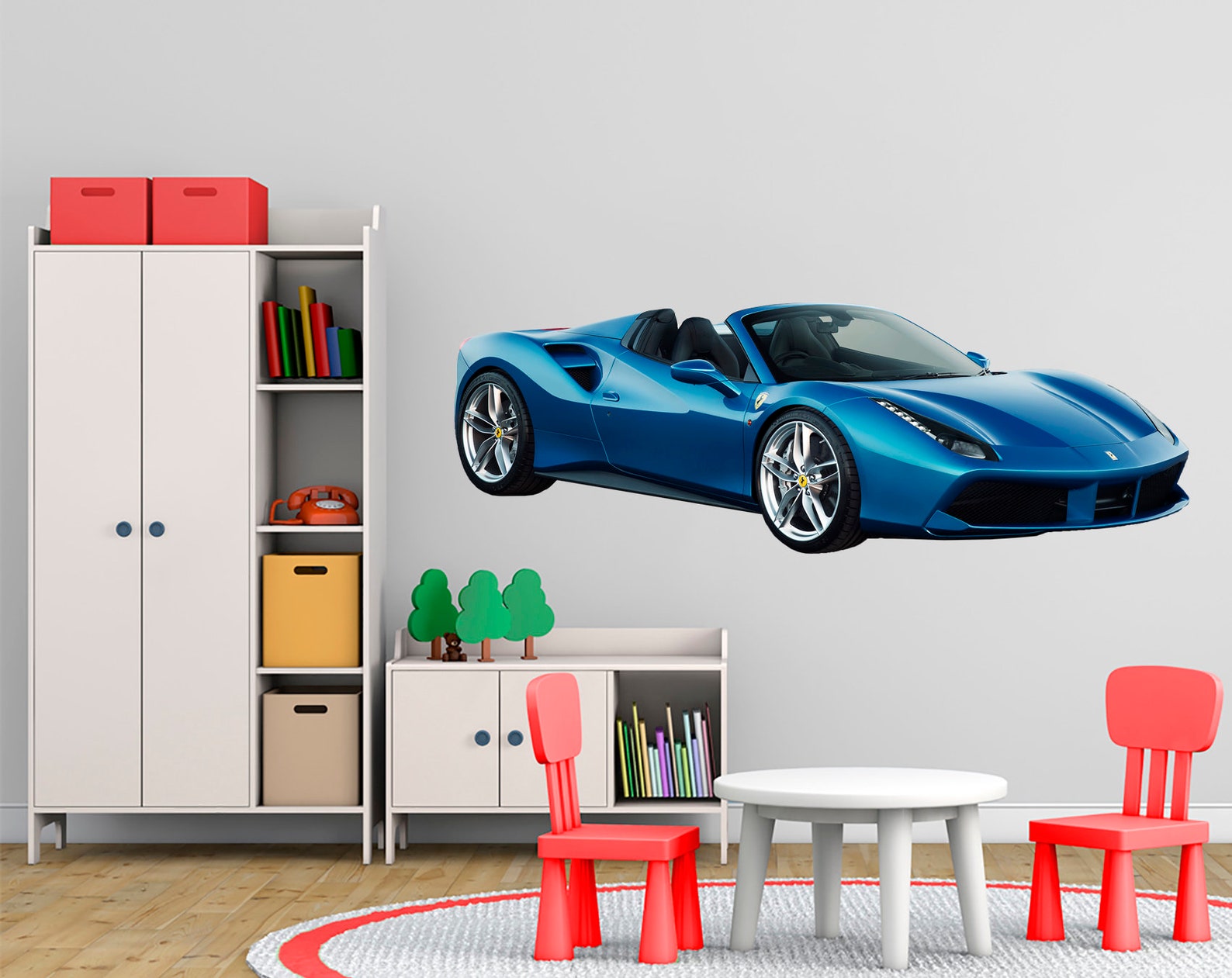 Ferrari Wall Decal Car Wall Decal Supercar Decal Playroom Wall - Etsy