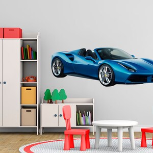 Ferrari Wall Decal Car Wall Decal Supercar Decal Playroom Wall Decor ...