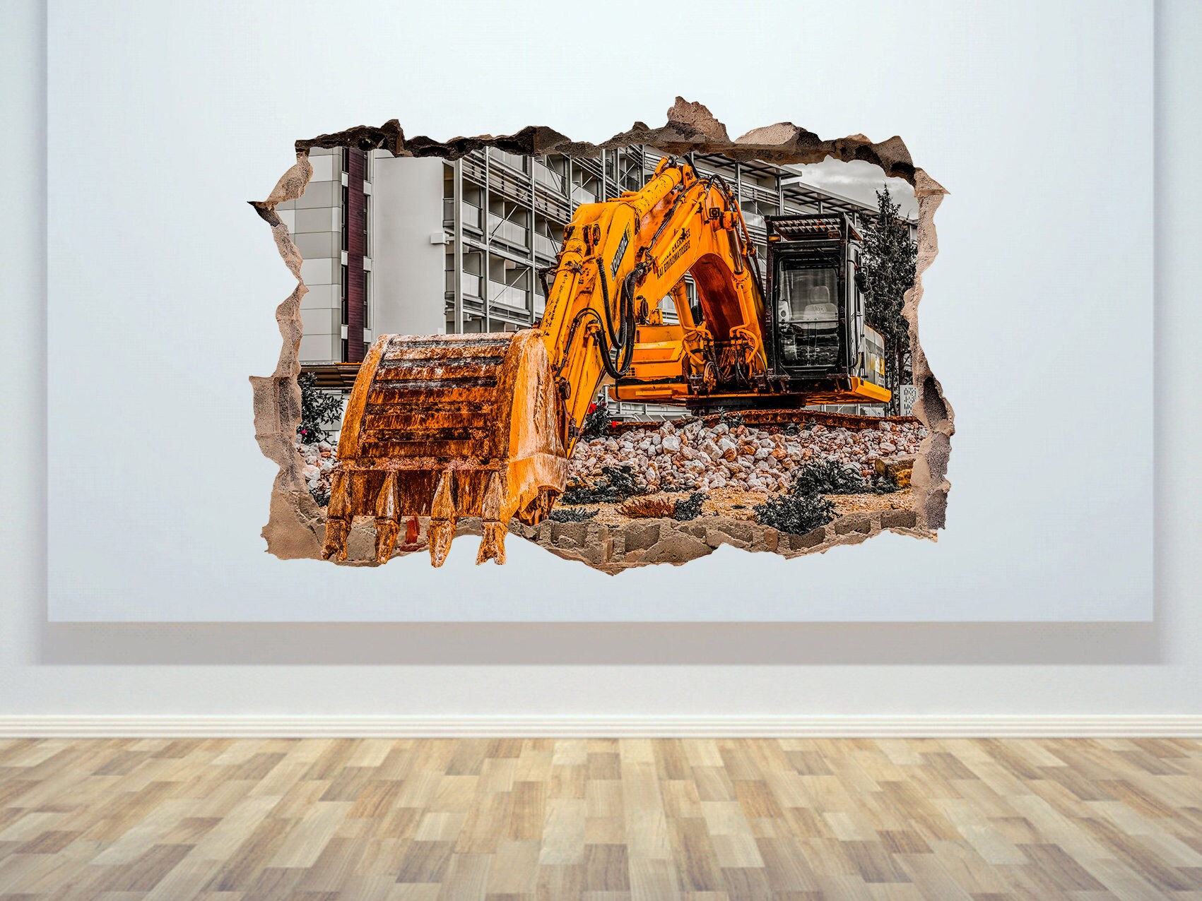 Excavator Wall Sticker Construction Wall Decal Vinyl Sticker - Etsy Canada