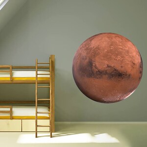 Mars Wall Sticker Red Planet Print Mars Decal Astronomy Sticker Boys ...