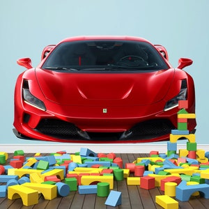 Ferrari Wall Decal Car Wall Decal Supercar Decal Playroom Wall Decor ...