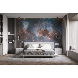 Space Stars Nebula Mural Wallpaper - Bedroom Wall Decor Fantastic Space ...