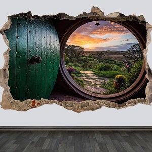 Hobbit House Wall Art Decal Hobbit Decor Bag End Wall Art Movie Art ...