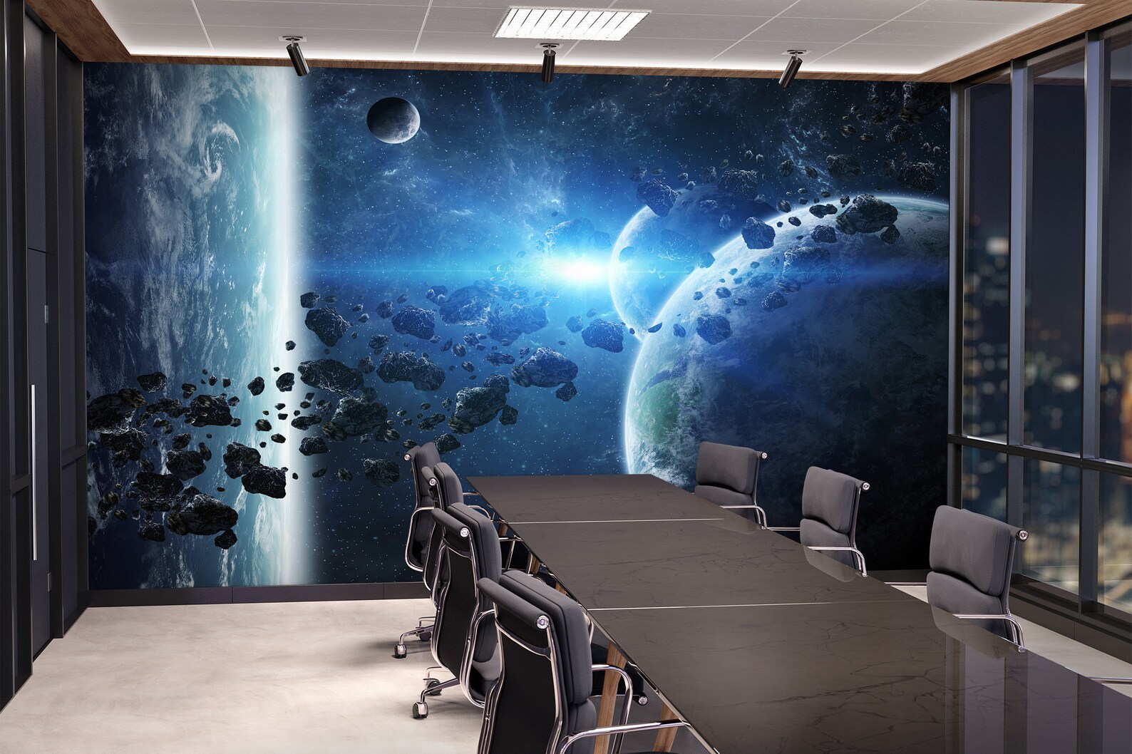 Space Planets Fantasy Wallpaper Asteroids Wall Mural Space - Etsy