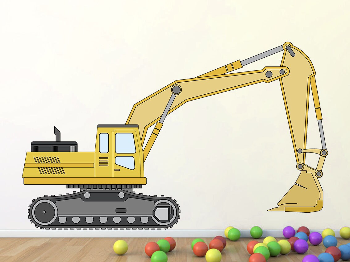 Excavator Self Adhesive Vinyl Poster Kids Room Wall Decor Kids | Etsy