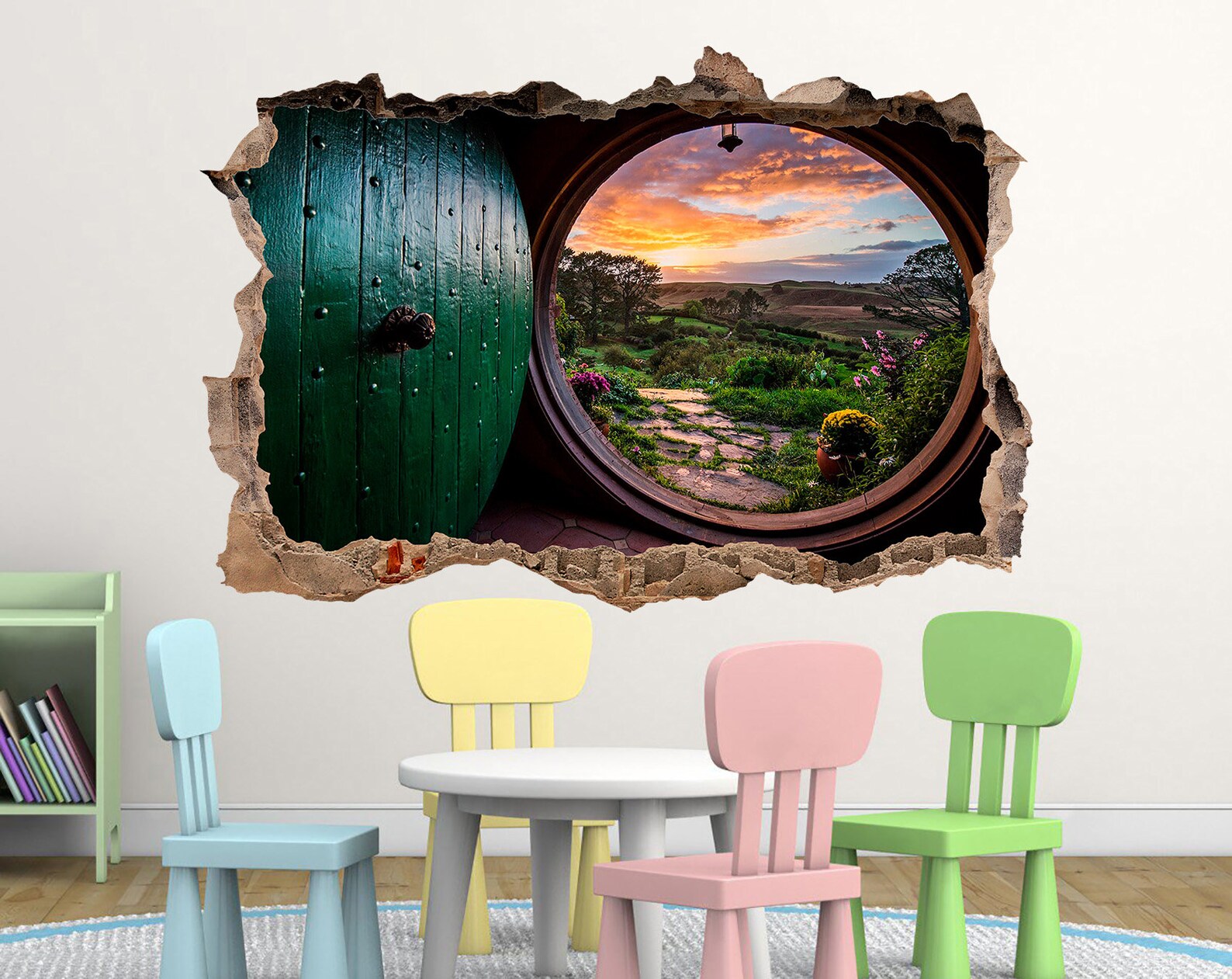 Hobbit House Wall Art Decal Hobbit Decor Bag End Wall Art Movie Art ...