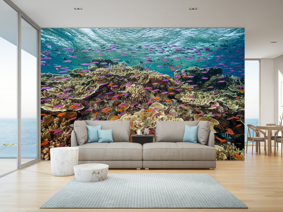 Coral Reef Wall Mural Marine Wallpaper Peel and Stick - Etsy Australia