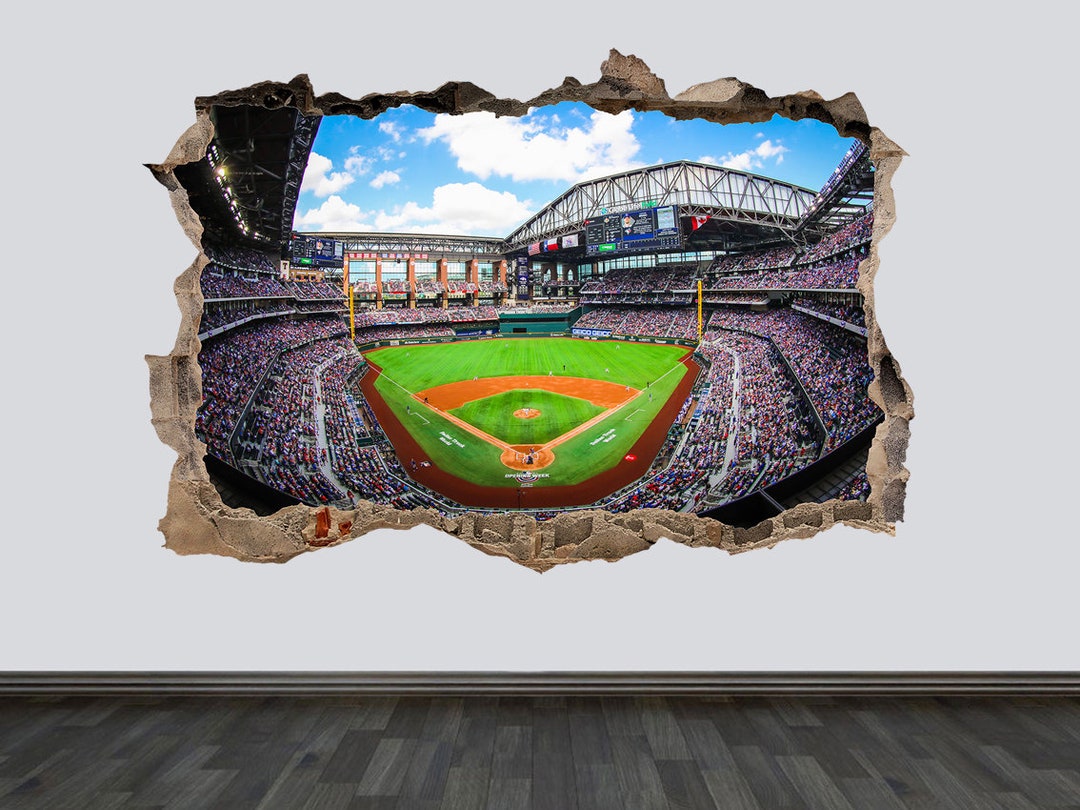 Globe Life Field Wall Decal, Baseball Stadium Art, Large Wall Sticker ...